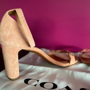 Coach | Shoes | Coach Pink Peony Suede Sandals | Poshmark